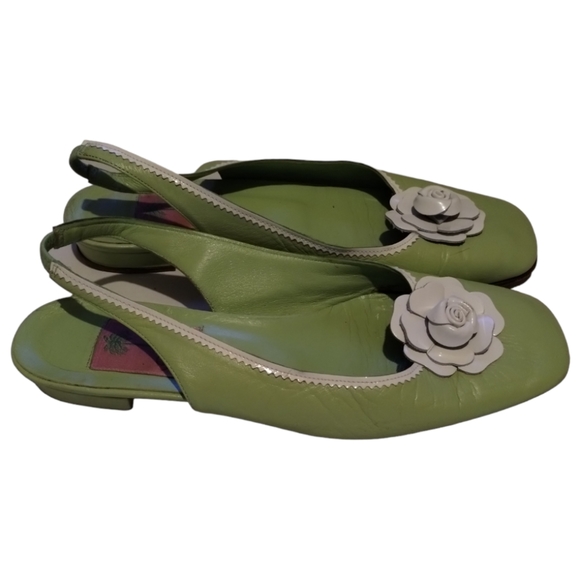 Lilly Pulitzer | Shoes | Lilly Pulitzer Green Slingbacks Square Toe ...